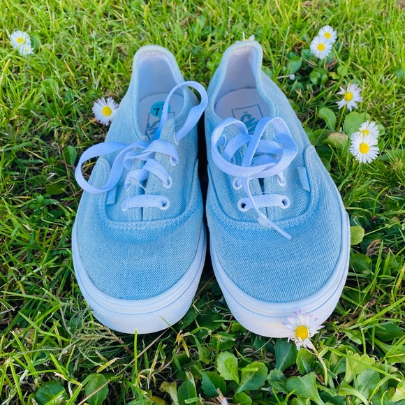 Vans | Shoes | Light Blue Denim Van Shoes | Poshmark